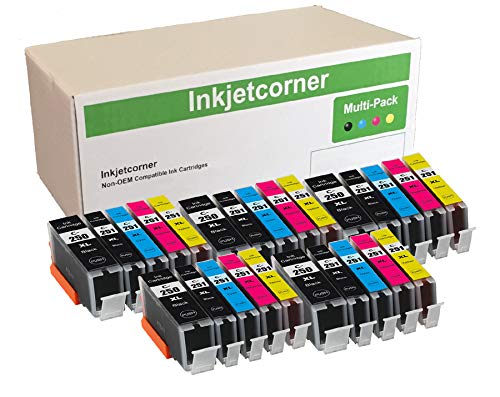 Inkjetcorner Compatible Ink Cartridges Replacement for PGI-250XL CLI-251XL PGI-250PGBK for use with MX920 MG5620 MG6620 iX6820 iP7220 (25 Pack)