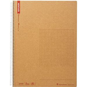 maruman spiral note basic 8.98 x 11.69 inches (a4), 5mm-squared, 80 sheets (n245es)