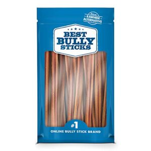 best bully sticks 12 inch all-natural bully sticks for dogs - 12” fully digestible, 100% grass-fed beef, grain and rawhide free | 25 pack