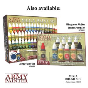 The Army Painter Mega Brush Set - Miniature Small Paint Brush Set with 10 Acrylic Paint Brushes - Kolinsky Masterclass Sable Hair Model & Fine Detail Paintbrush for Watercolor Oil Painting Miniatures