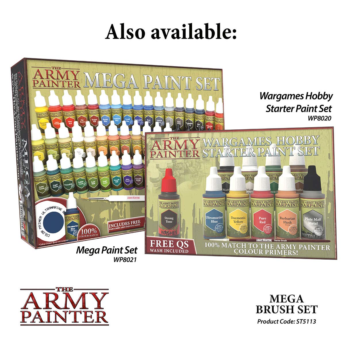 The Army Painter Mega Brush Set - Miniature Small Paint Brush Set with 10 Acrylic Paint Brushes - Kolinsky Masterclass Sable Hair Model & Fine Detail Paintbrush for Watercolor Oil Painting Miniatures