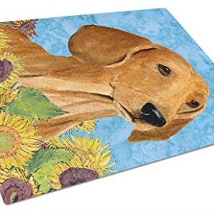 Caroline's Treasures SS4120LCB Dachshund in Summer Flowers Glass Cutting Board Large Decorative Tempered Glass Kitchen Cutting and Serving Board Large Size Chopping Board