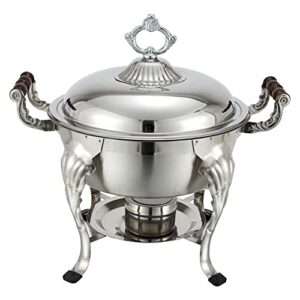 winco round crown chafer, 6-quart, stainless steel