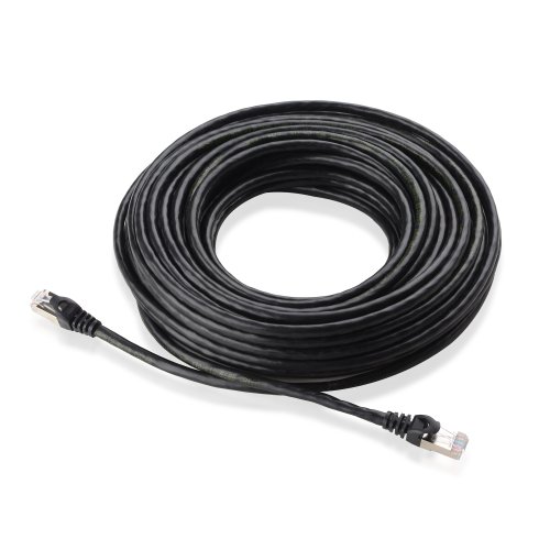 Cable Matters 10Gbps Snagless Long Shielded Cat6A Ethernet Cable 50 ft (SSTP, SFTP Shielded Ethernet Cable, Shielded Cat6 Cable, Cat 6 Shielded Network Cable) in Black