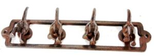 cast iron 4 hook dog tail key, coat or hat rack