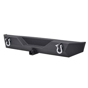 paramount automotive restyling 51-0014 black rear heavy duty rock crawler bumper (jeep wrangler yj/tj)