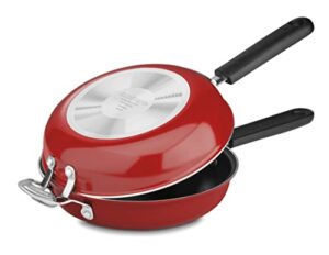 cuisinart fp2-24r 10-inch nonstick set frittata non-stick sauce pan, red