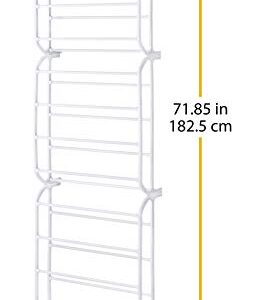 Whitmor Over The Door Shoe Rack, 36 Pair, White