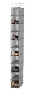 whitmor hanging shoe shelves - crosshatch gray