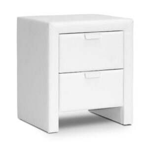 baxton studio frey upholstered modern nightstand, white