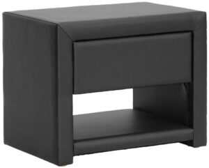 baxton studio massey upholstered modern nightstand, black