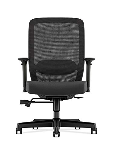 HON Exposure Mesh Task Computer Chair with 2-Way Adjustable Arms for Office Desk, Black (HVL721), Back