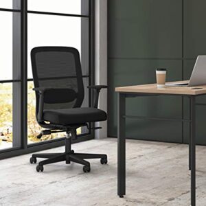 HON Exposure Mesh Task Computer Chair with 2-Way Adjustable Arms for Office Desk, Black (HVL721), Back