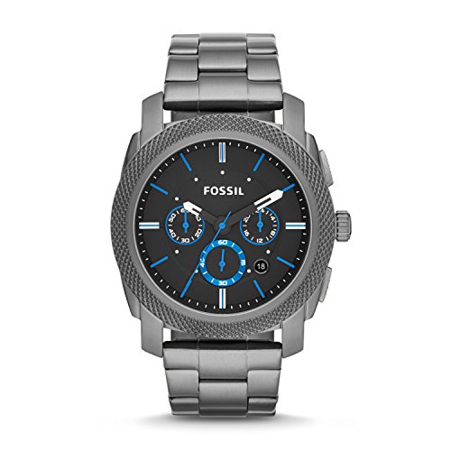 Fossil Men's Machine Quartz Stainless Steel Chronograph Watch, Color: Smoke (Model: FS4931)