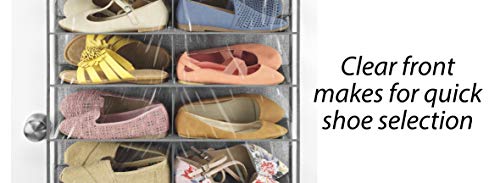 Whitmor Over The Door Shoe Shelves - 26 Sections - Crosshatch Gray