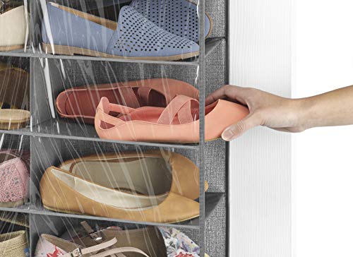 Whitmor Over The Door Shoe Shelves - 26 Sections - Crosshatch Gray