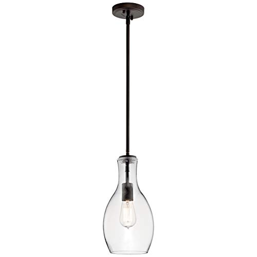 Kichler Everly 13.75" 1 Light Hour Glass Pendant Clear Glass Olde Bronze®