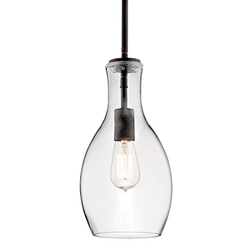 Kichler Everly 13.75" 1 Light Hour Glass Pendant Clear Glass Olde Bronze®