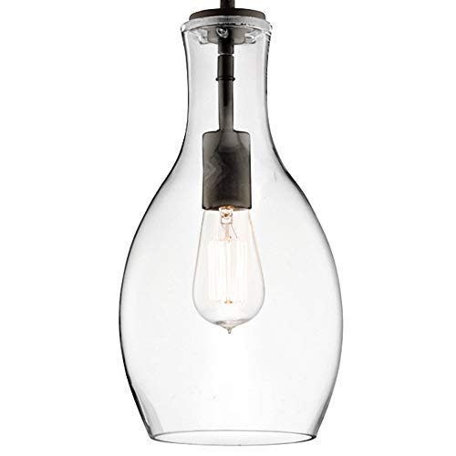 Kichler Everly 13.75" 1 Light Hour Glass Pendant Clear Glass Olde Bronze®