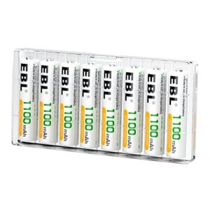 ebl 8 pack aaa ni-mh rechargeable batteries aaa batteries procyco technology (typical 1100mah, minimum 1000mah)