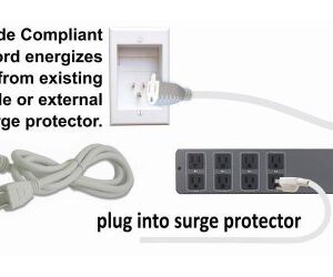 PowerBridge TWO-PRO-6 Dual Power Outlet Professional Grade Recessed In-Wall Cable Management System for Wall-Mounted Flat Screen LED, LCD, and Plasma TV’s