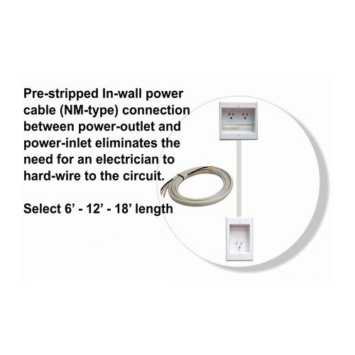 PowerBridge TWO-PRO-6 Dual Power Outlet Professional Grade Recessed In-Wall Cable Management System for Wall-Mounted Flat Screen LED, LCD, and Plasma TV’s