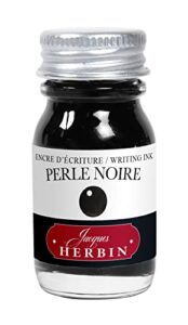 j. herbin fountain pen ink - 10 ml bottled - perle noire