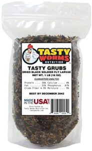 tasty grubs 1lb dried black soldier fly larvae bag made in usa