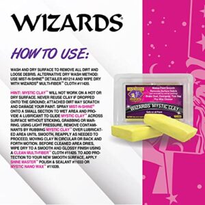 Wizards Mystic Clay Bar - Pliable and Easy to Reshape Clay Block - Surface Dirt and Sap Remover For Car Detailing - Safe on All Paint, Clears, Metals, Fiberglass and Glass - Made in USA - 120g