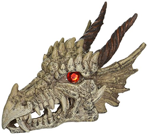 Penn-Plax Deco-Replicas Dragon Skull Gazer Aquarium Decoration – Safe for Freshwater and Saltwater Fish Tanks – Large