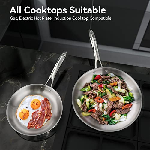 Duxtop Whole-Clad Tri-Ply Stainless Steel Induction Cookware Set, 9PC Kitchen Pots and Pans Set