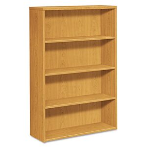 hon 105534cc 10500 series laminate bookcase, four-shelf, 36w x 13-1/8d x 57-1/8h, harvest