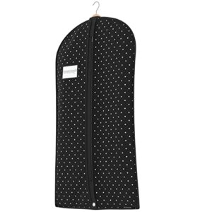 HANGERWORLD 40inch Garment Bag for Suits and Dresses Bags for Closet Storage Breathable Clothes Cover Dust Protector (1 Pack, Black Polka)