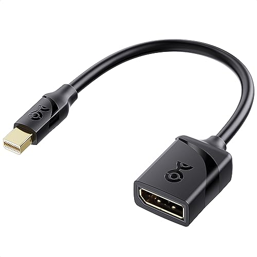 Cable Matters 8K Mini DisplayPort to DisplayPort 1.4 Adapter (Mini DP to DP 1.4) in Black - 8K@60Hz, 4K@120Hz Resolution Ready - Thunderbolt and Thunderbolt 2 Port Compatible