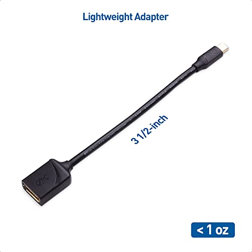 Cable Matters 8K Mini DisplayPort to DisplayPort 1.4 Adapter (Mini DP to DP 1.4) in Black - 8K@60Hz, 4K@120Hz Resolution Ready - Thunderbolt and Thunderbolt 2 Port Compatible