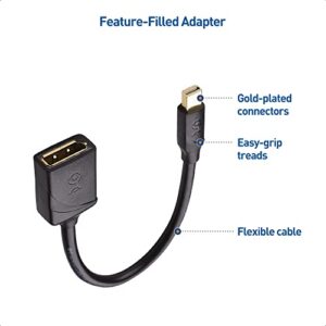 Cable Matters 8K Mini DisplayPort to DisplayPort 1.4 Adapter (Mini DP to DP 1.4) in Black - 8K@60Hz, 4K@120Hz Resolution Ready - Thunderbolt and Thunderbolt 2 Port Compatible