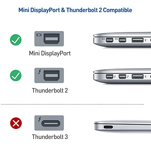 Cable Matters 8K Mini DisplayPort to DisplayPort 1.4 Adapter (Mini DP to DP 1.4) in Black - 8K@60Hz, 4K@120Hz Resolution Ready - Thunderbolt and Thunderbolt 2 Port Compatible