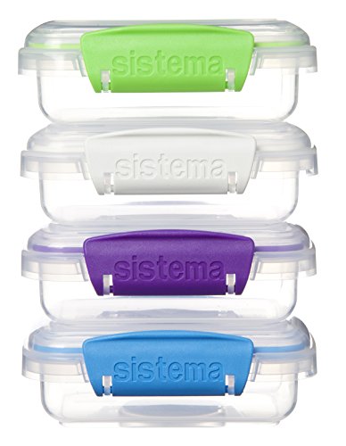 Sistema 61520 KLIP IT Accents Food Storage Container, 200 ml - Assorted Colours