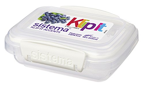 Sistema 61520 KLIP IT Accents Food Storage Container, 200 ml - Assorted Colours