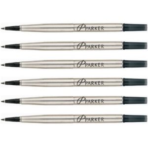 parker quink ink rollerball fine point black ink refill 6 refills 3021331