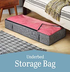 Whitmor Zippered Jumbo Underbed Bag Crosshatch Gray