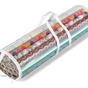 Whitmor Clear Zippered Storage Rolls Gift Wrap Organizer, 25 Count (Pack of 1)