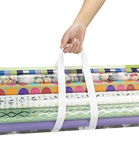 Whitmor Clear Zippered Storage Rolls Gift Wrap Organizer, 25 Count (Pack of 1)