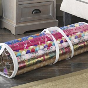 Whitmor Clear Zippered Storage Rolls Gift Wrap Organizer, 25 Count (Pack of 1)