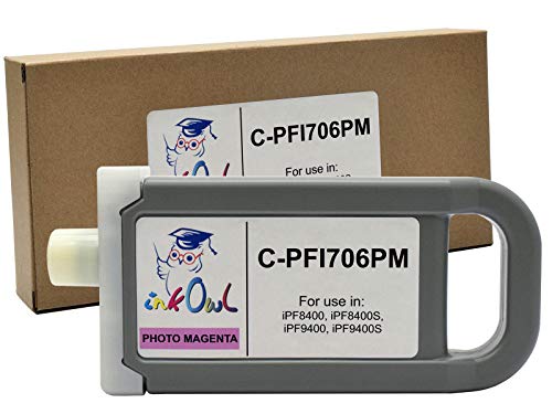 InkOwl Compatible Ink Cartridge Replacement for Canon PFI-706PM (700ml, Photo Magenta) for iPF8400, iPF8400S, iPF9400, iPF9400S Printers