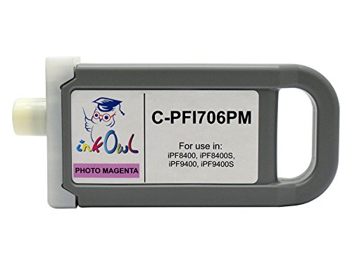 InkOwl Compatible Ink Cartridge Replacement for Canon PFI-706PM (700ml, Photo Magenta) for iPF8400, iPF8400S, iPF9400, iPF9400S Printers