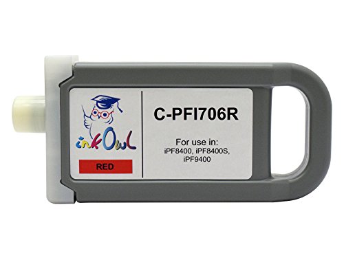 InkOwl Compatible Ink Cartridge Replacement for Canon PFI-706R (700ml, Red) for iPF8400, iPF8400SE, iPF9400 Printers