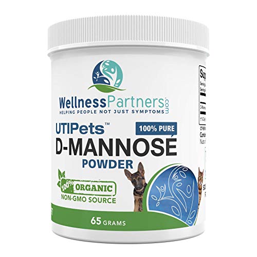 WellnessPartners UTI Pets Pure D-Mannose Non GMO Organic Source Powder 65gram jar