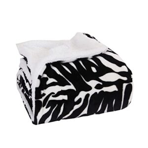 elegant comfort luxury micro-sherpa 50" x 60" ultra plush zebra design throw/blanket, (50 x 60)