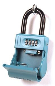 shurlok sl-600w 4 dial numbered key storage combination lock box, blue